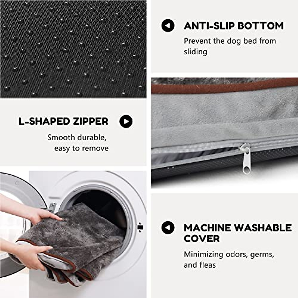 Figopage Large Dog Mat for Crate, Waterproof Large Dog Bed with Washable and Removable Covers, Deluxe Dog Pillows for Large Dogs Up to 80 Lbs