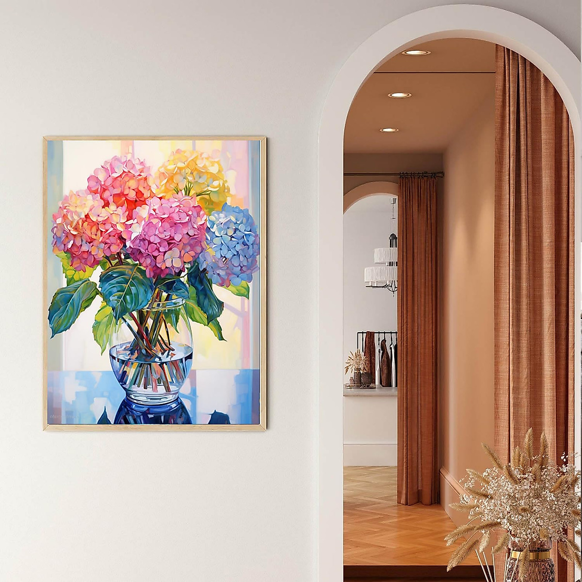 EIBEILI Diamond Painting Kits for Adults, Hydrangea in Glass 5D Diamond Art Kits for Beginner DIY Full Drill Diamond Dots Crystal Craft Kits for Home Wall Decor Gifts 11.8x15.7 inch