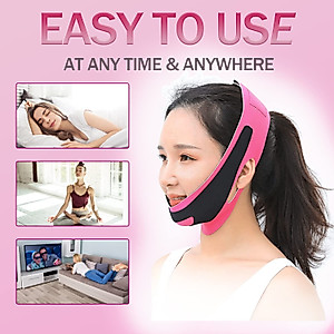 Face Lifting Belt Elastic Face Slimming Bandage V Line Face Shaper Women Chin Cheek Lift Up Belt Facial Anti Wrinkle Strap Face Care Slim Tools (Color : Pink)