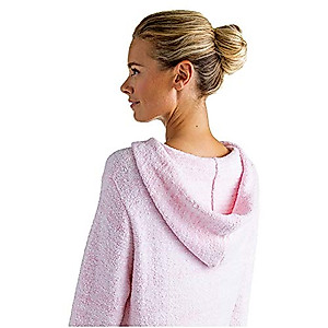 Softies Women's Ultra Soft Marshmallow Hooded Lounger with Plush Melange Fabric & Kangaroo Pocket (Pink, Large-X-Large)