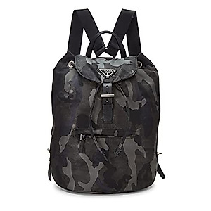 Prada, Pre-Loved Multicolor Tessuto Nylon Camouflage Buckle Backpack, Multi