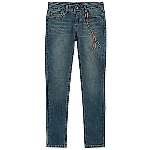 Lucky Brand Girls' Stretch Denim Jeans, Skinny Fit Pants with Zipper Closure & 5 Pockets, Ada Wash, 14
