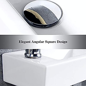 Gimify Bathroom Corner Wall Mount Sink Ceramic White for Small Bathroom, Right Hand, Sink Only