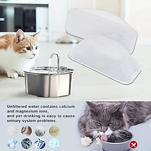 WECATION Cat Water Fountain Filter for Pet Fountain Stainless Steel, 84oz 4 Pack (8)