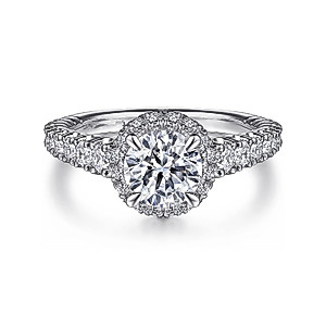 2 CT Round Cut Halo Engagement Ring For Women Moissanite Ring In White Gold & Sterling Silver Promise Ring Anniversary Ring Handmade jewelry (White Gold, 5)