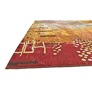 Unique Loom Outdoor Modern Collection Area Rug - Pine (5' 4" Square, Multi/ Brown)