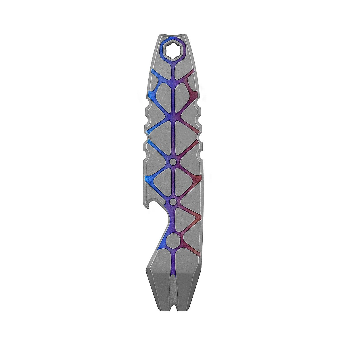 OKNIFE Otacle 2 Mini Titanium Bottle Opener, EDC Pry Bar with Hexagonal Wrench(Grey)