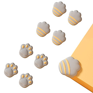 Clzemo 8Pcs Table Corner Protectors for Baby Proofing, Cute Cat Paw Shape Furniture Corner Guards Silicone Desk Corner Bumpers, Self-Adhesive Child-Proof Corner Covers for Anti-Collision Keep Safety