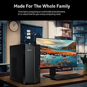 acer Aspire Mini Tower Desktop 2022, 12th Intel i5-12400 6-Core, UHD Graphics, 32GB DDR4 1TB NVMe SSD + 1TB HDD, DVD Writer, WiFi 6, RJ45, HDMI, Windows 10 Pro, COU 32GB USB
