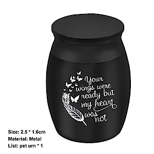 angel3292 Air Tight Pet Funeral Urn English Letters Metal Memory Box Pets Ashes Casket for Home Pet Memorial Urn Anti-Rust for Cats