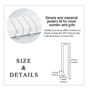 Pearl Threader Earrings Gifts Sterling Silver Long Piercing Pearl Tassel Drop Dangle Ear Line Eardrop Earrings Jewelry for Women Teen