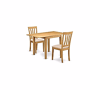 East West Furniture NDAN3-OAK-C Dining Set, 3 Piece