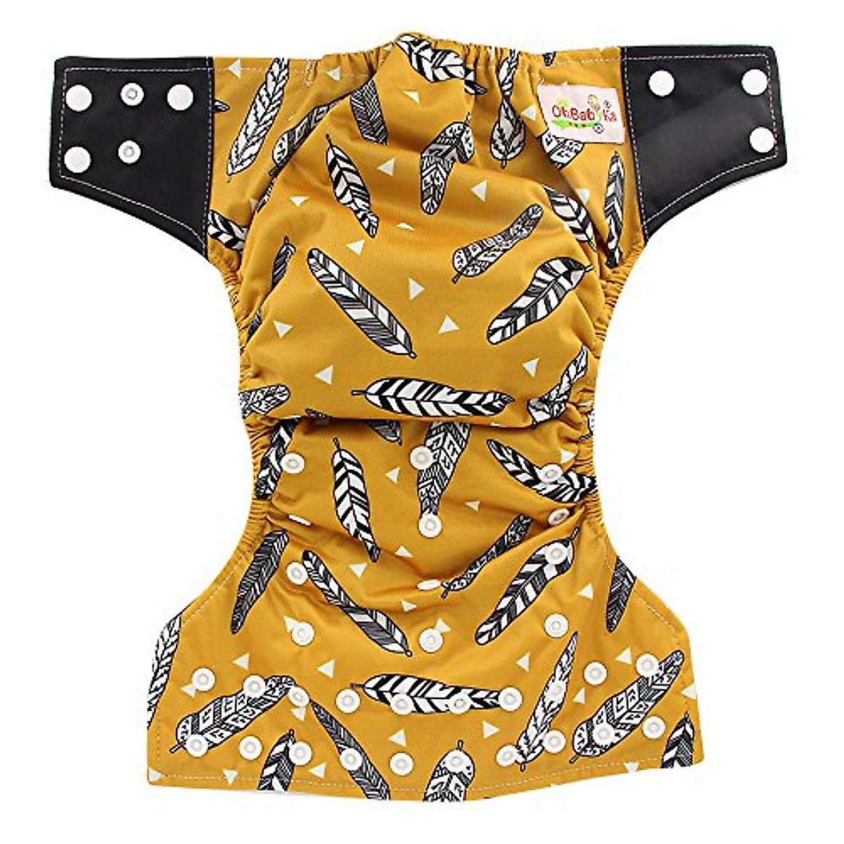 Baby Nappy Bamboo Charcoal Cloth AIO Diapers, Sewn in Insert Double Gussets