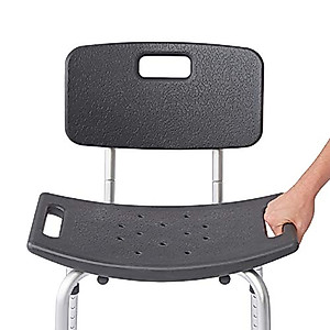 Medline Shower Chair Bath Bench With Back, Supports up To 300 Lb, Grey