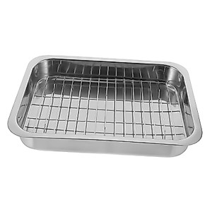 LABRIMP 1 Set Baking Tray Cooling Rack Heavy Duty Ovenware Pan Baking Roasting