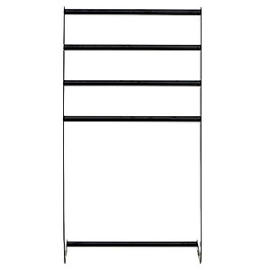 MyGift 4 Tier Freestanding Black Metal Towel Rack Stand for Bathroom and Laundry Room Drying Stand - Made in Taiwan