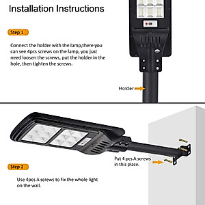 Bestsen 200W Solar Street Lights Outdoor Lamp, 288 LED 10000 Lumen, Light Control, IP65 Waterproof Dusk to Dawn Security Led Flood Light for Yard, Garden, Street, Basketball Court(2 Pack)