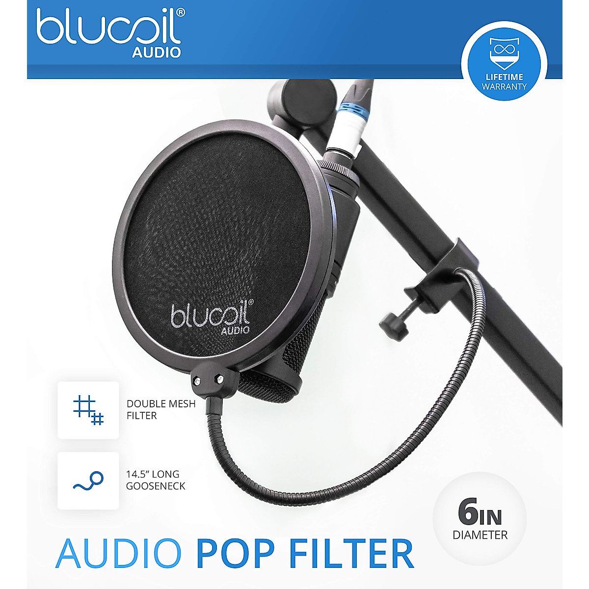 PreSonus AudioBox iOne 2x2 USB/iPad Audio Interface for Windows, Mac, and iOS Bundle with Blucoil 10-FT Balanced XLR Cable, and Pop Filter Windscreen
