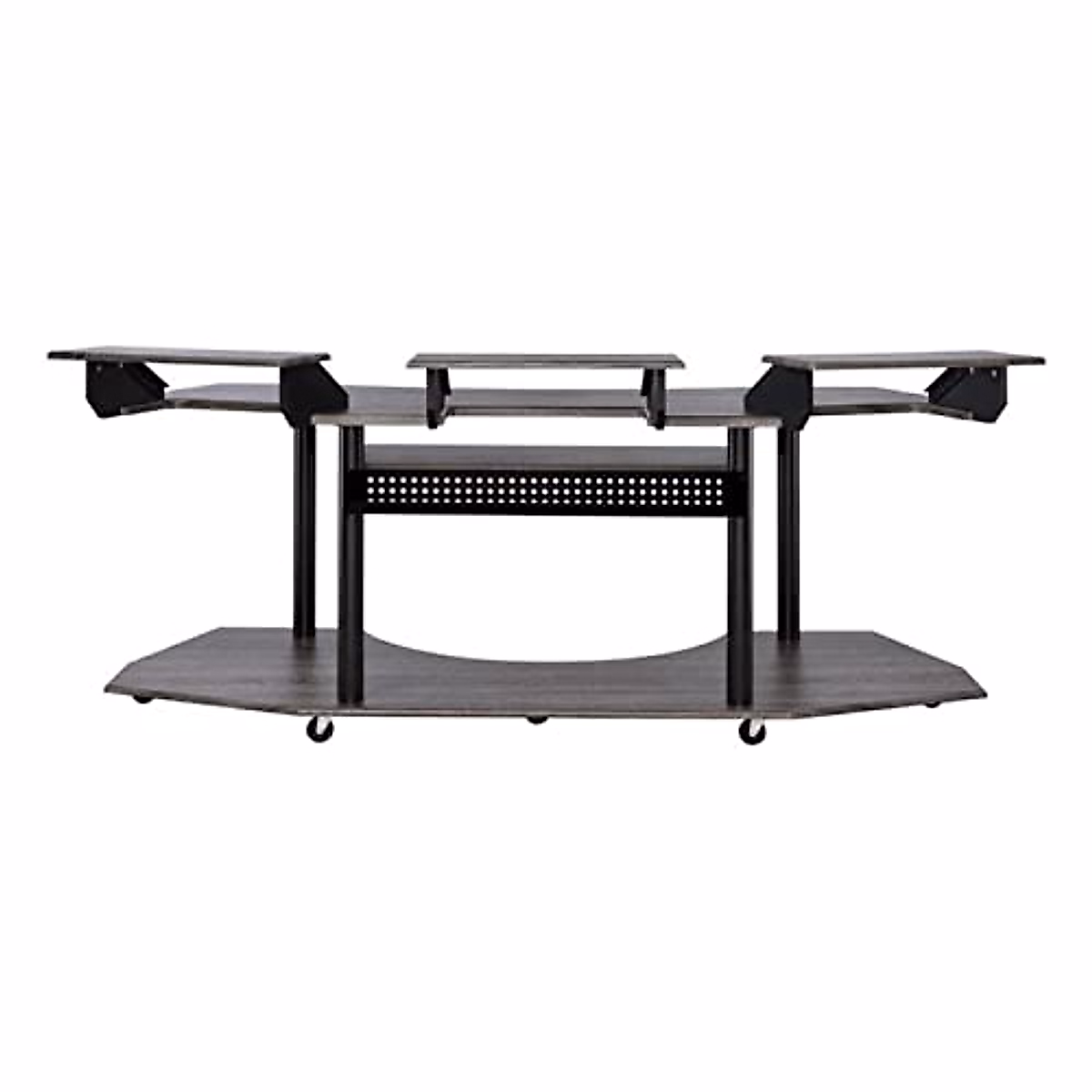 Acme Eleazar Wooden 4-Shelf Music Recording Studio Desk in Black Oak