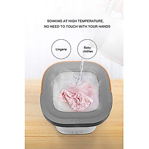Portable Mini Folding Clothes Washing Machine, Bucket Automatic Home Travel Self-Driving Tour Underwear Foldable Washer, Pink