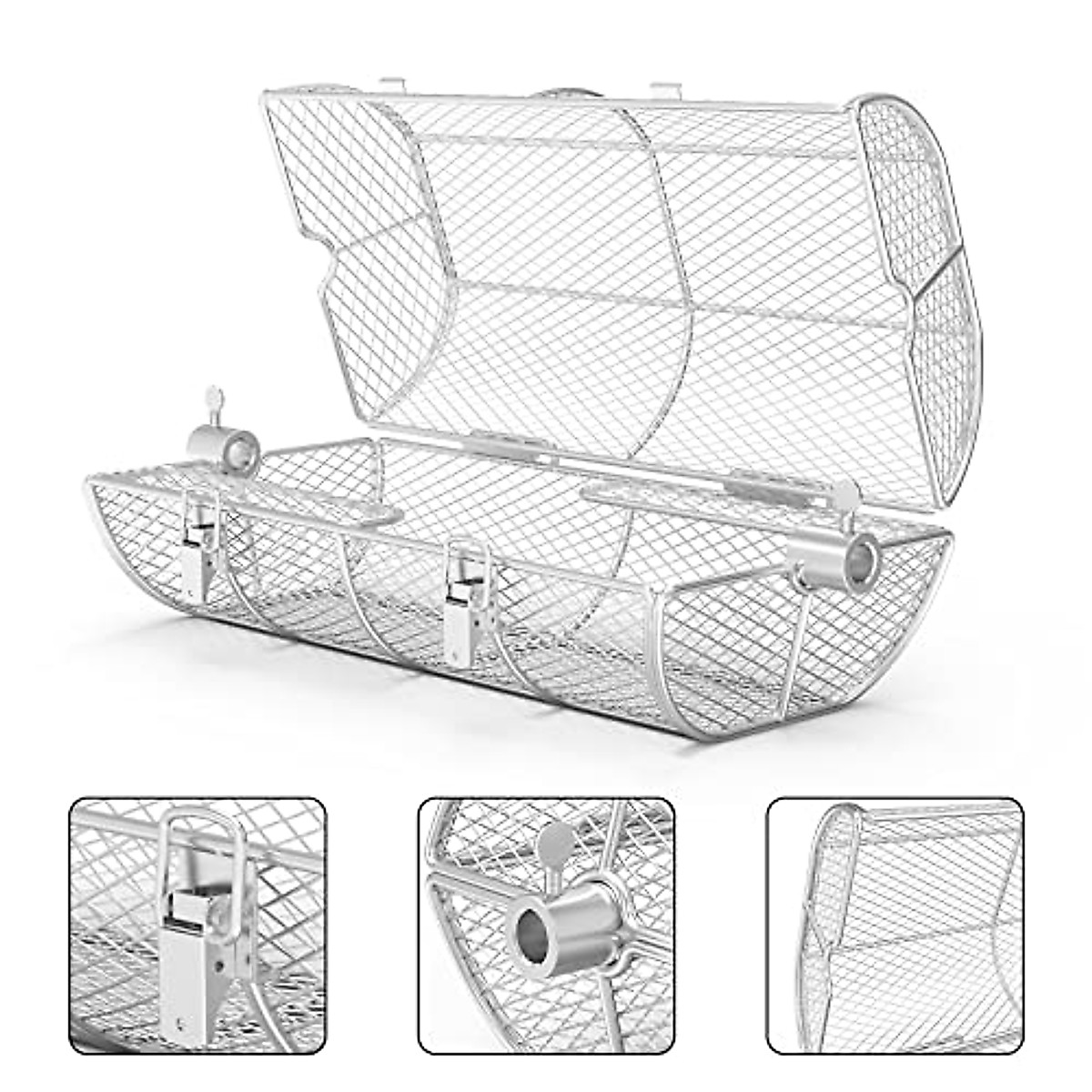 only fire Universal Stainless Steel Rotisserie Grill French Fries Basket Fits for Any Gas Grill
