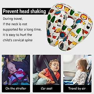 Baby Head Neck Support, 2 in 1 Banana Shape Travel Cushion for Stroller and Car Seat, Toddler Soft Organic Fabric Adjustable Head Insert