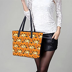 Tiger Pattern Women's Tote Bag PU Leather Shoulder Bag Handbags Purse For Work Shopping Travel