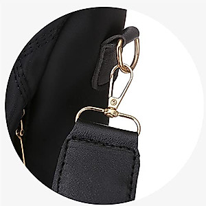 jasboo Women Anti-theft Hidden Zipper Backpack Purse, Fashion Waterproof Quilt Rucksack, Travel Covertible Shoulder Bag (Black)