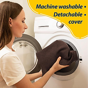 AAAAAcessories D-Shaped Chair Cushions with Ties and Removable Cover, 2'' Thick Kitchen Chair Pads, Indoor Dining Room Chair Cushions, 17'' x 16'', 6 Pack, Brown