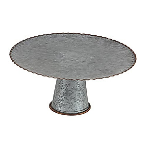 Deco 79 Metal Galvanized Cake Stand, Set of 3 9", 13", 15"W, Gray