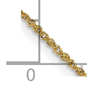 IceCarats 14K Yellow Gold 1.1mm Rope Chain Twisted Link Necklace 18 inch