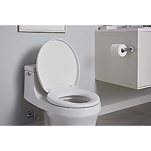 KOHLER K-10515-0 PureWarmth Heated Round-Front Toilet Seat, Quiet-Close Lid and Seat, Grip-Tight Bumpers and Installation Hardware, White