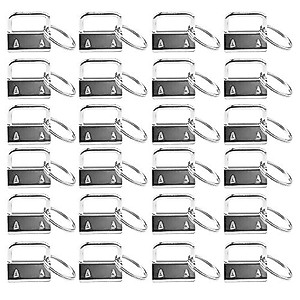 EWONICE Glass Running Pliers and 40 Pcs 1 Inch Fob Chain Wristlet Hardware with Key Ring (Key Fob with Pliers)