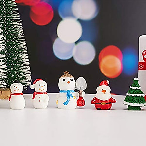 CCINEE 18PCS Christmas Miniature Figurines Ornament Kit Santa Claus Tree Resin Decoration for Fairy Garden Doll House Home Decor