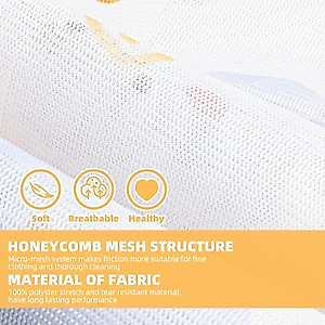 5Pcs Durable Mesh Laundry Bag, Durable Laundry Bags with Premium Zipper (5pcs Sunny)