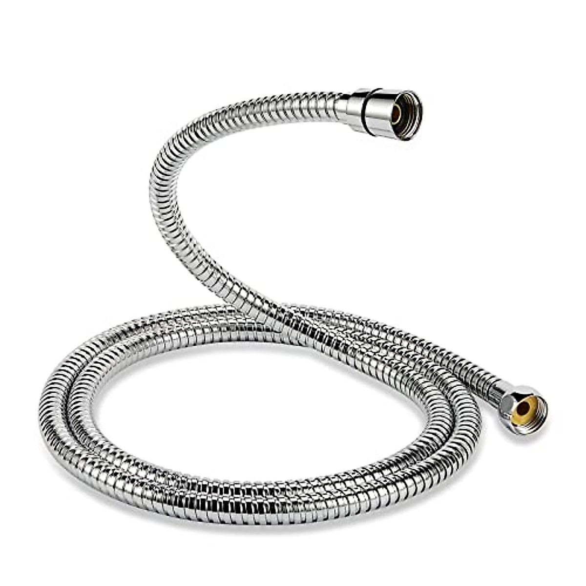 Handheld Shower Head, 6 Spray Setting High Pressure Shower Head with Brass Swivel Ball Bracket and Extra Long Stainless Steel Hose, Chrome, 5"