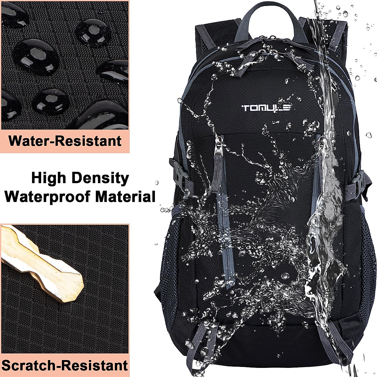 TOMULE 25L Small Hiking Backpack Travel Daypack, Water Resistant Packable Camping Bike Backpack for Women Men