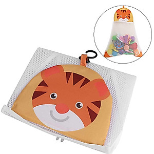 Weiyirot Bath Tub Toy Holder Basket, Mesh Bathroom Toys Mesh Toys Storage Net, Holder Basket Organizer Durable Storage Bag for Organizering Bathroom Stuffed Animal Baby(Yellow)