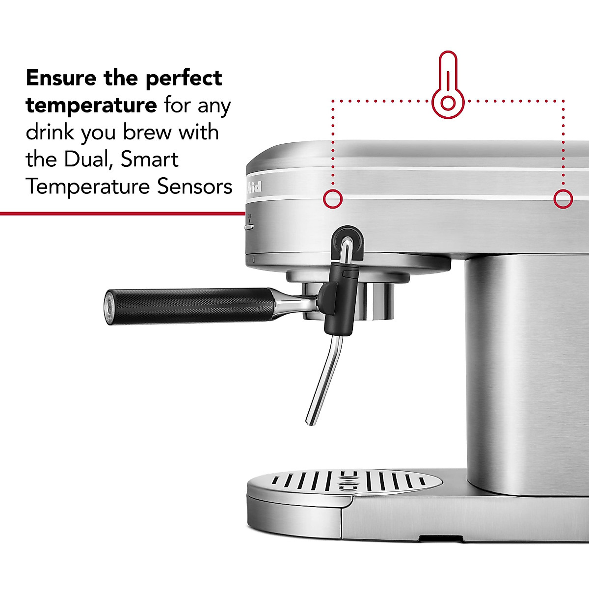 KitchenAid Metal Semi-Automatic Espresso Machine - KES6503, Brushed Stainless Steel, 1.4 Liters