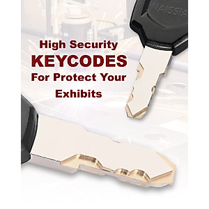 Naissian Sliding Glass Door Ratchet Lock, Lock for Sliding Glass Cabinet Door Locks with Keys Showcase Display Vivarium Reptile Cage Locks, Chrome Finish with 6 Key Aliked, Pack of 2