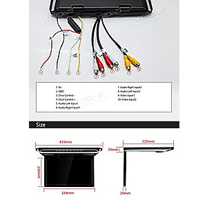 XTRONS® 15.6 Inch Ultra-Thin FHD Digital TFT Screen 1080P Video Car Overhead Player Roof Mounted Monitor HDMI Port (No DVD)