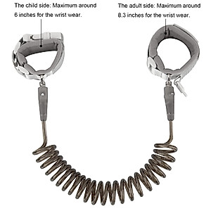 Blisstime Toddler Leash with Key Lock, Upgraded Anti Lost Wrist Link Baby Leash with 360 Degree Rotating Connector and Adjustable Bracelet for Babies Toddlers Child Kids (8.2ft/2.5m, Dark Gray)