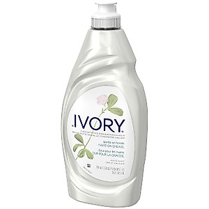 Ivory Dish Soap Classic Scent, Tough on Grease, Made Without Dyes, 24 fl oz (Pack of 10)