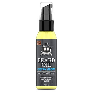 Uncle Jimmy Beard Oil, Restores Moisture, Softens and Reduces Beard Itch for Facial Hair of All Lengths, Made with Black Seed Oil & Honey 2oz (T108)