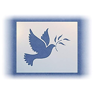 Dove Stencil - Holiday Decoration Stencil for Painting Christmas Cards Ornaments Winter Art DIY Art & Craft Reusable Sturdy Flexible Template 10 mil Plastic Mylar - The Artful Stencil