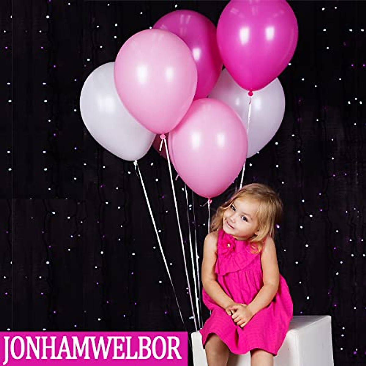 Party Balloons Hot Pink Latex Balloons 70pcs 12inch Wedding Kid’s Birthday Bride Bachelorette Party Decorations(with Hot Pink Ribbon)