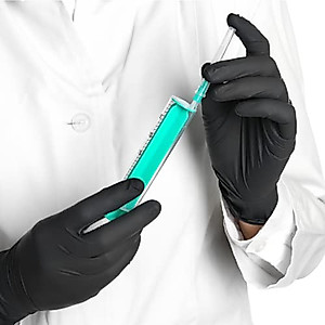 SAF-CARE EnSure Low Derma Gray Black Powder Free Nitrile Exam Gloves, Extended Cuff