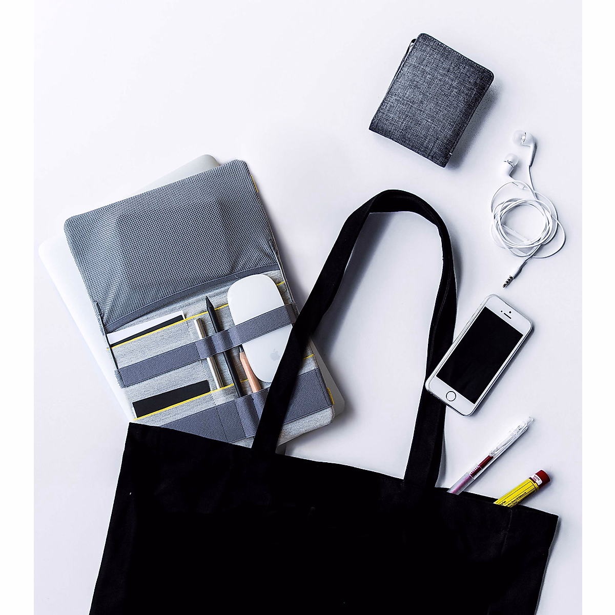 Beblau FOLD Portable Electronic Organizer – Attachable Device & Desktop Accessory | Office & Home Organizer | Fits 13"-15" Laptops & A4 Notebooks | Backpack Insert | Personal organizer