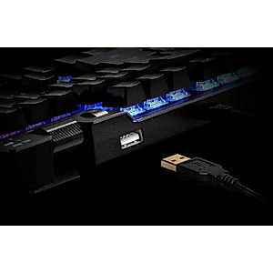 XPG Summoner Mechanical RGB Gaming Keyboard: Cherry MX Red Linear Switches - Sandblasted Aluminum Frame - USB Passthrough - Mechanical Scroll Wheel - Included Wrist Rest - Black