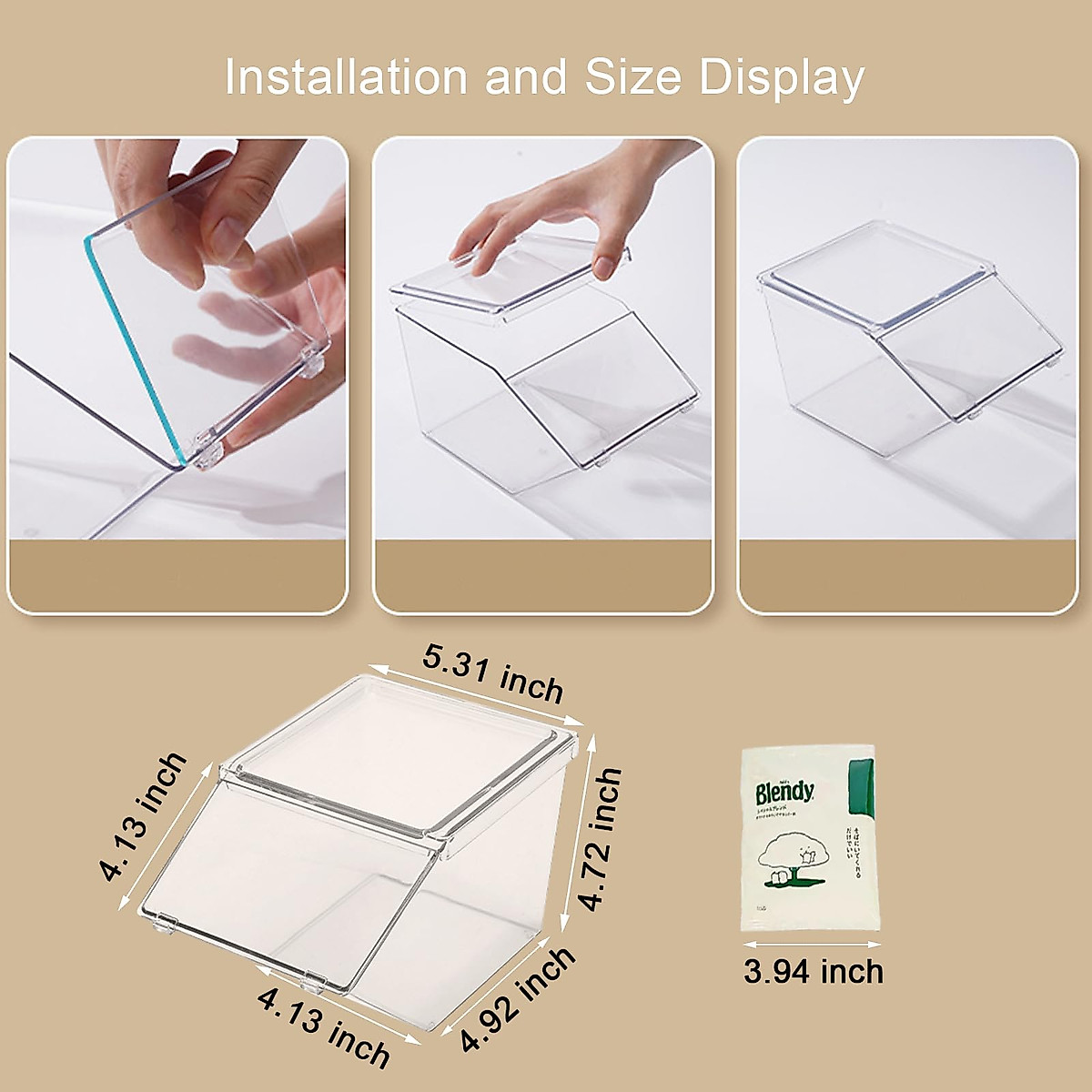 LLGWGL Stackable Tea-Bag Holder - Clear Coffee & Tea Organizer for Counter Tops, Kitchen Cabinets, Pantry, 2 Pack